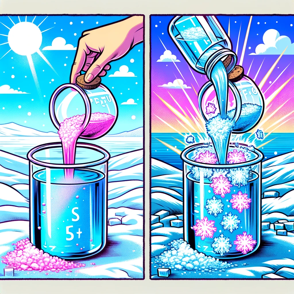 Explique pourquoi l'eau gèle plus rapidement lorsqu'on y ajoute du sel