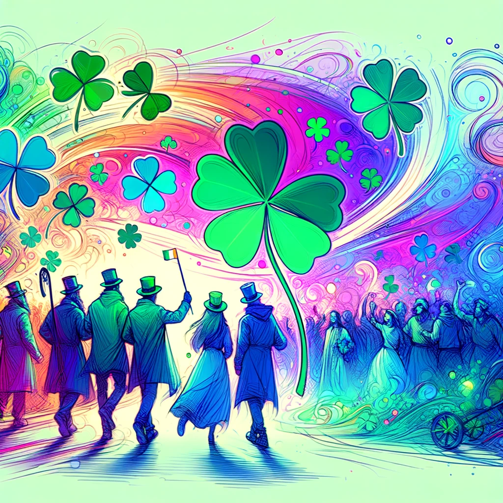 Explique pourquoi la fête de la Saint-Patrick est associée au trèfle à quatre feuilles en Irlande