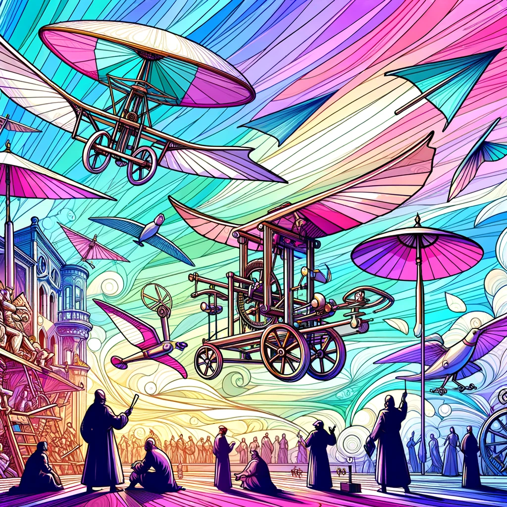 Explique pourquoi Léonard de Vinci dessinait des machines volantes