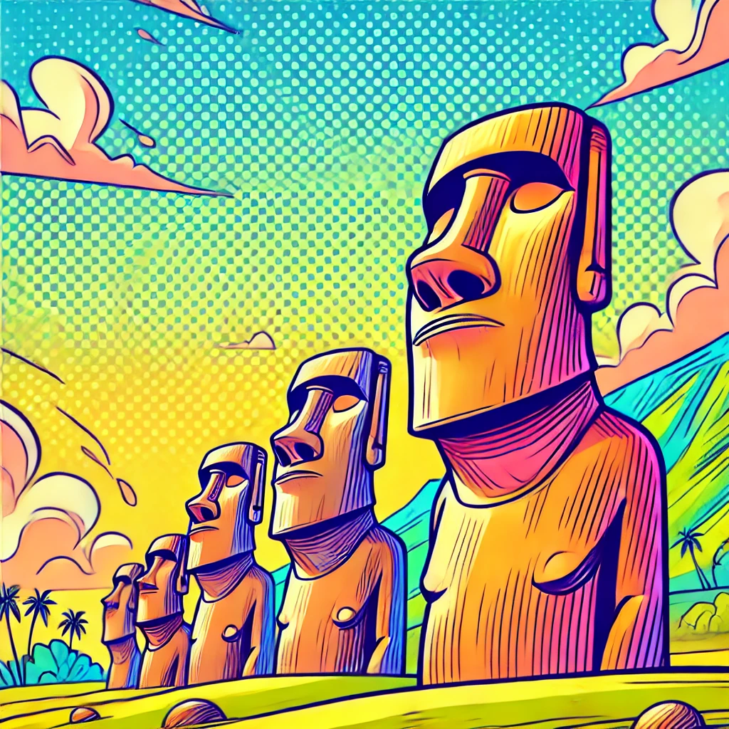 Explique pourquoi les statues de l'île de Pâques sont appelées Moaï